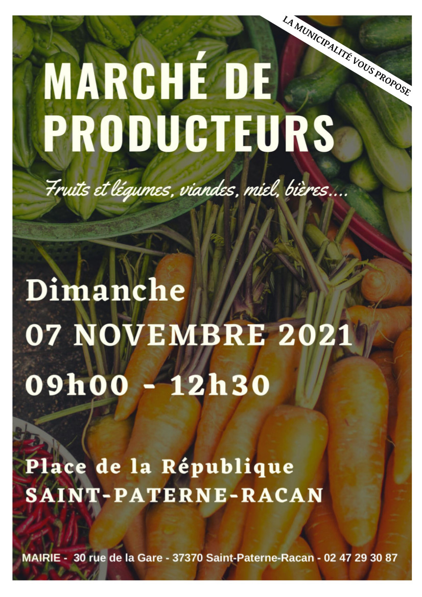 Affiche Marché MENSUEL - Saint Paterne Racan